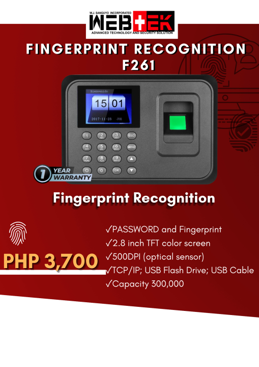 Biometrics F261 (Fingerprint Recognition) | Lazada PH