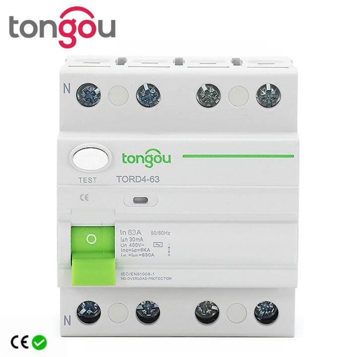 4P 40A 30mA 100mA 300mA 6KA RCCB RCD 230V Electromechanic Residual ...