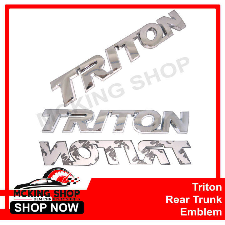 Triton Rear Trunk Badge Emblem (Chrome) | Lazada PH