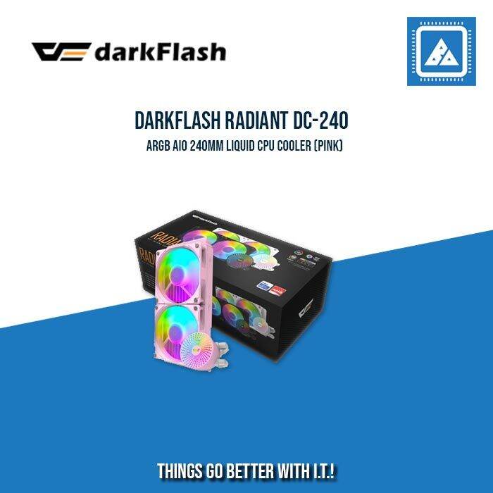 DARKFLASH RADIANT DC-240 ARGB AIO 240MM LIQUID CPU COOLER (PINK ...