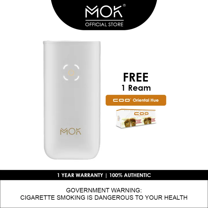 MOK mini Plus Bundle (White) + COO 1 Ream of Heat-not-Burn Sticks ...