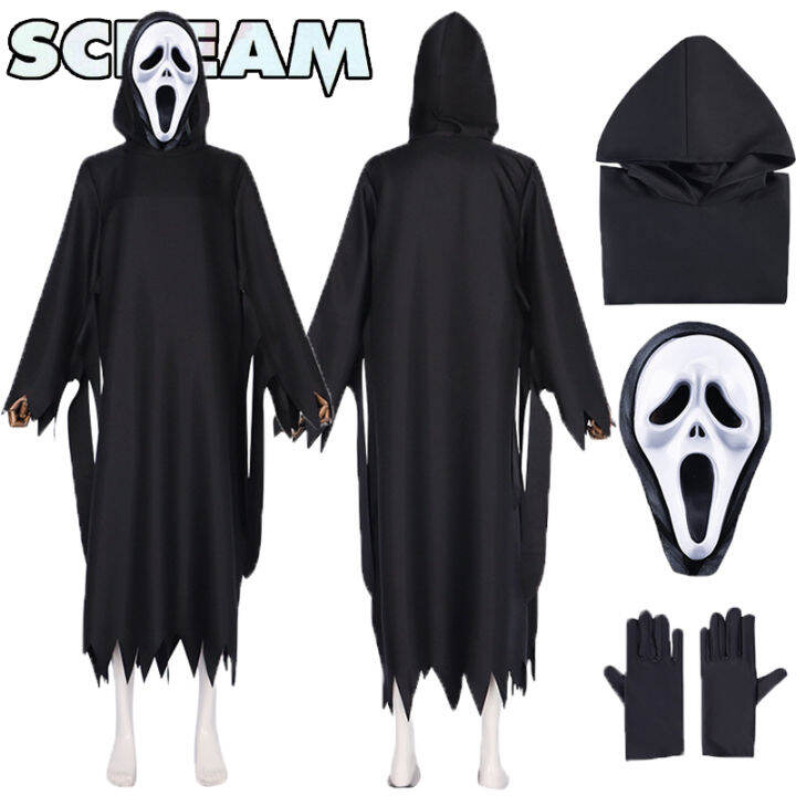 Movie Scream 6 Cosplay Costume Ghost Death Mask Clothing Demon Vampire ...