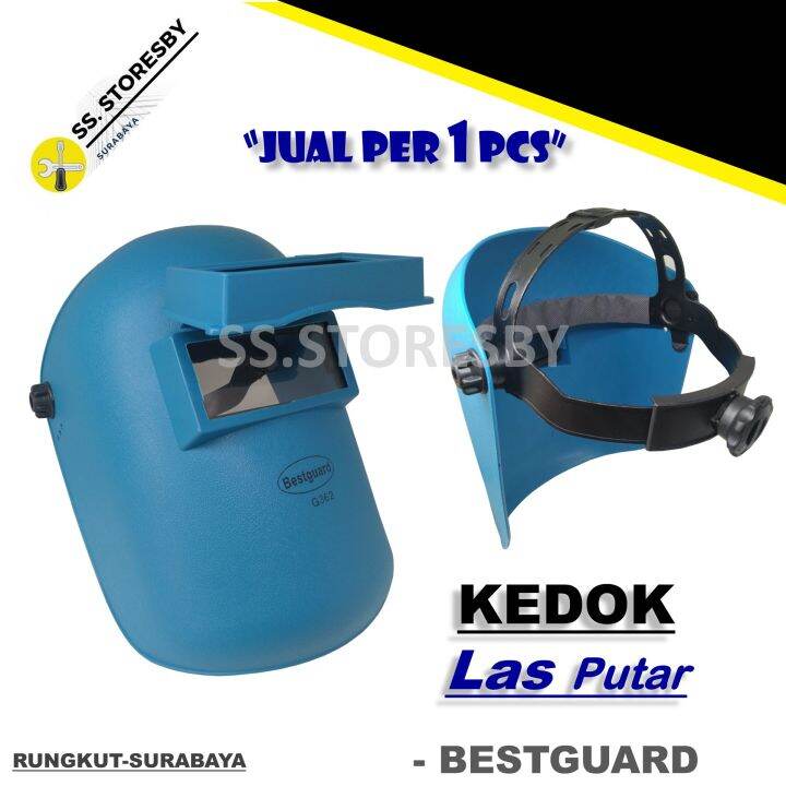 BESTGUARD KEDOK LAS TOPENG PENGAMAN LAS TOPI LAS TERMASUK KACA LAS HELM ...