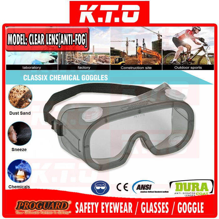 PROGUARD SAFETY GOGGLE EYEWEAR CLASSIX CHEMICAL EYE PROTECTION for LAB ...