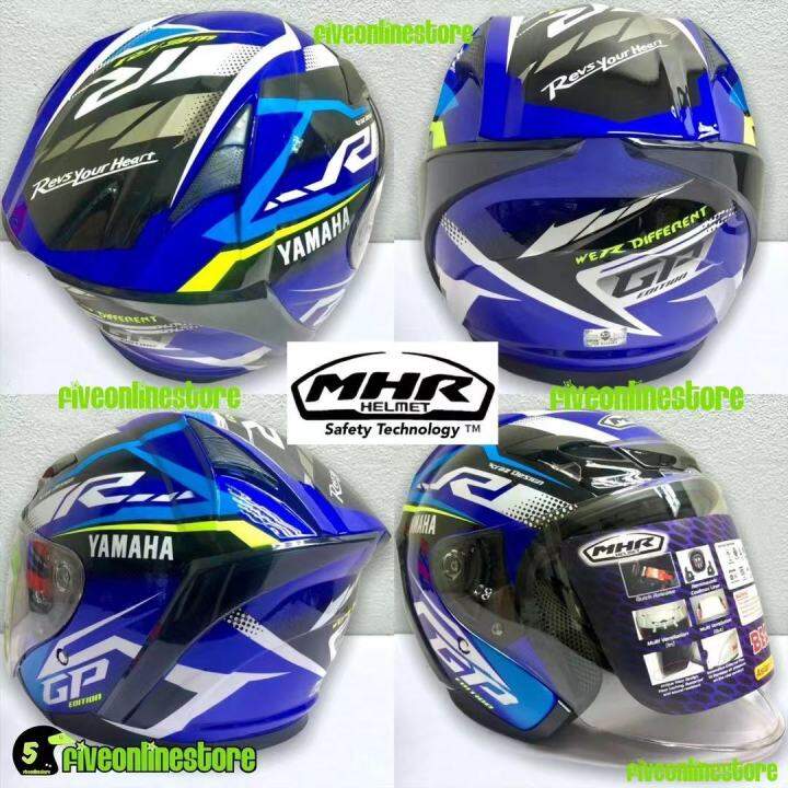 MHR BEATZ OF622 Moto GP R1 Ultra Blue Yamaha Edition Racing Helmet Open ...