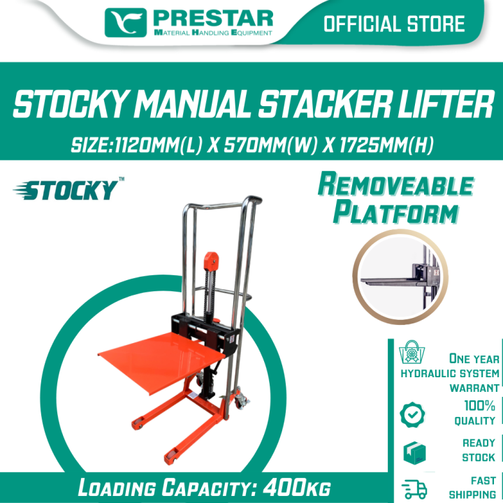 PRESTAR MHE STOCKY 400kg Adjustable Fork Mini Forklift Portable Manual ...