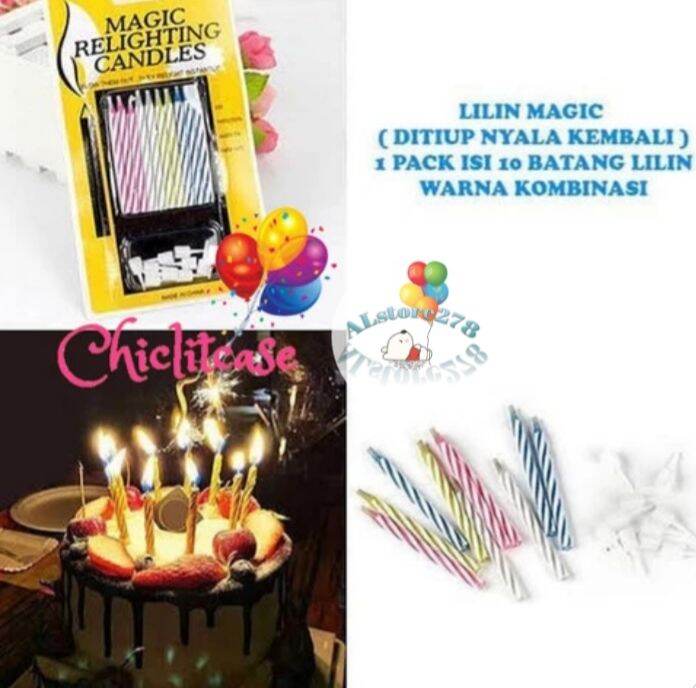Lilin Magic Relighting Candle isi 10pcs / lilin magic | Lazada Indonesia