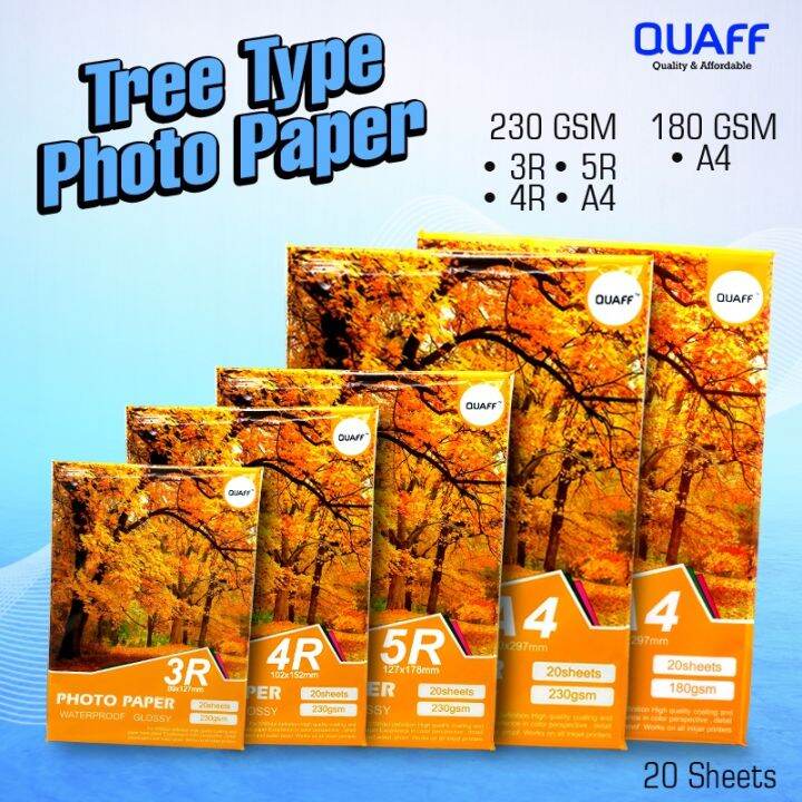 【Blue Prints PH】QUAFF Glossy Photo Paper 180gsm - 230gsm A4 | 5R | 4R ...