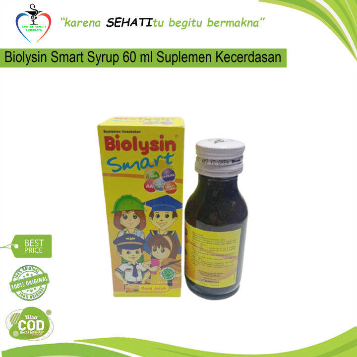 BIOLYSIN SMART SIRUP 60ML VITAMIN ANAK MEMPERCEPAT PENYEMBUHAN | Lazada ...