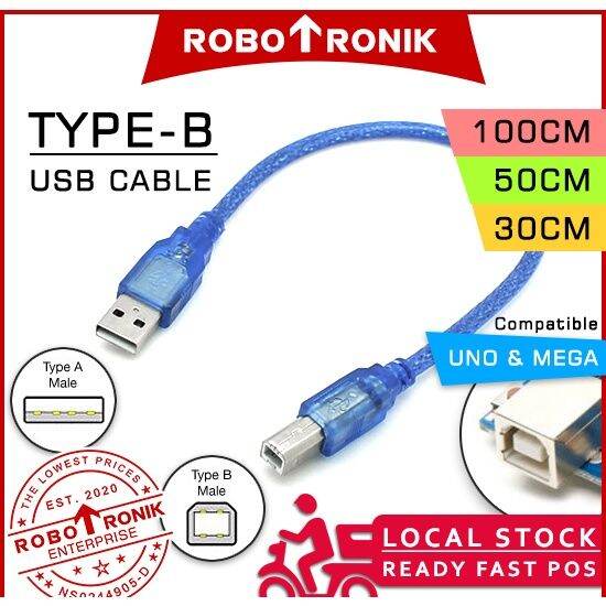Type-B USB Cable (Data & Power) @ Male (Type-B) to Male (Type-A ...
