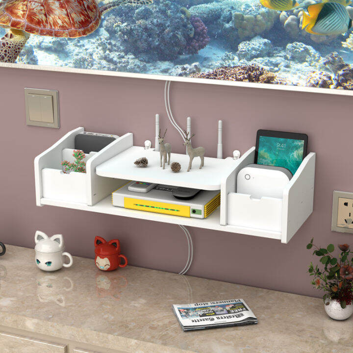Set-top box rack router storage box wall TV wall hanging living room ...