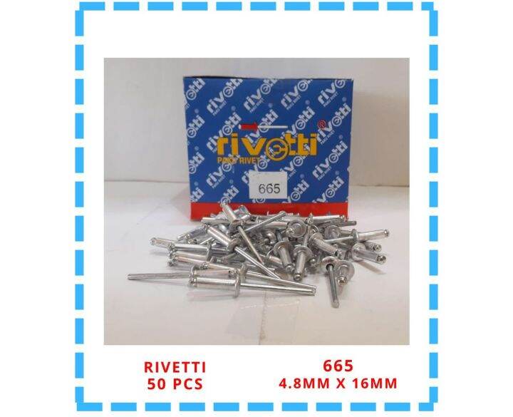 ISI 50 PCS PAKU RIVET MERK RIVETTI 665 UKURAN 4.8mm x 16mm | Lazada ...