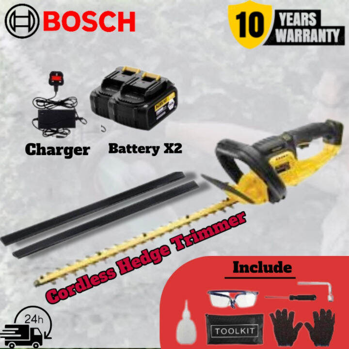 Bosch cordless hedge trimmer electric battery bush grass trimming saw ...