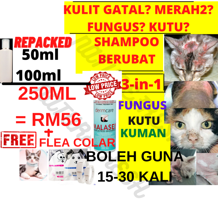 Malaseb 50ml dermcare pet shampoo dog shampoo cat shampoo ubat fungus ...