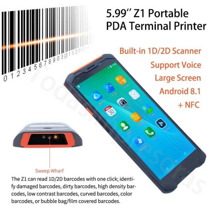 New Z1 PDA Android Handheld Terminal Printer Portable Data Collector 1d ...