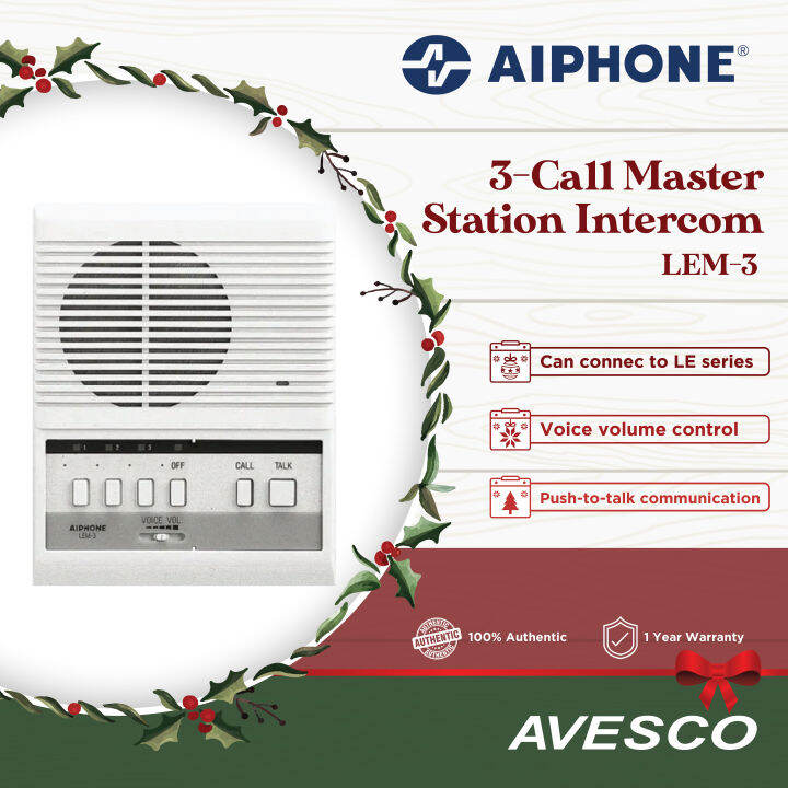 3-Call Master Station Intercom | LEM-3 | Aiphone | Avesco | Lazada PH