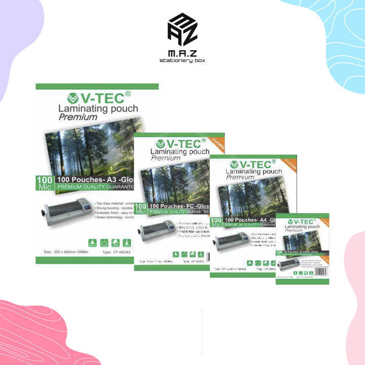 V-tec Plastik Laminating Id Card 100 Mic / 250 Mic / Vtec Laminating ...