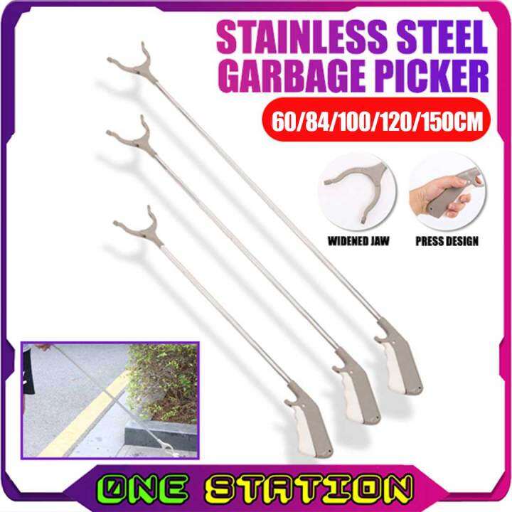 Stainless Steel Helper Stick Garbage Picker Outdoor Pickup Long Trigger ...