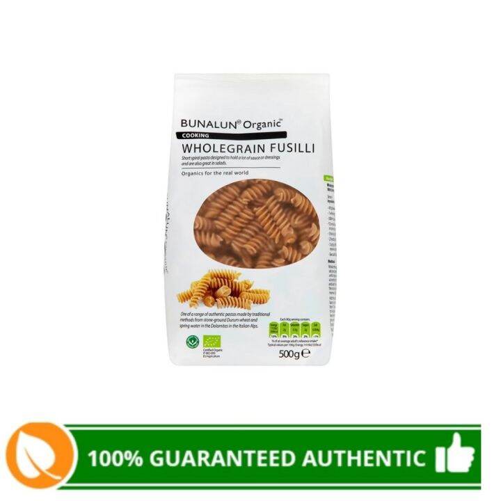 Bunalun Organic Wholegrain Fusilli 500g | Lazada PH