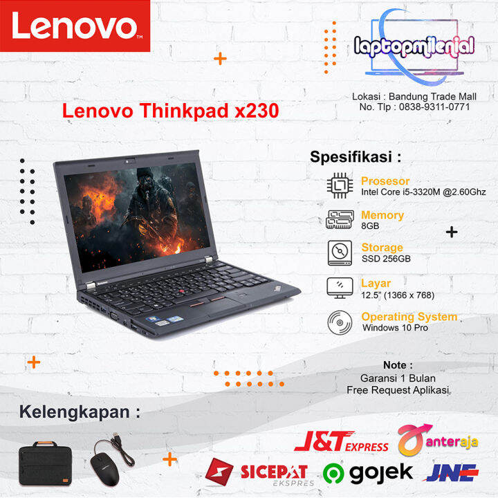 Lenovo Thinkpad x230 Intel Core i5-3320M RAM 8GB SSD 256GB 12" Win10 | Lazada Indonesia