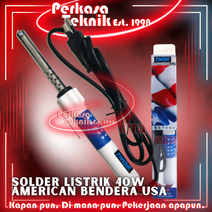 THOR Solder Listrik 40W American Bendera USA Soldering Iron 40 Watt ...
