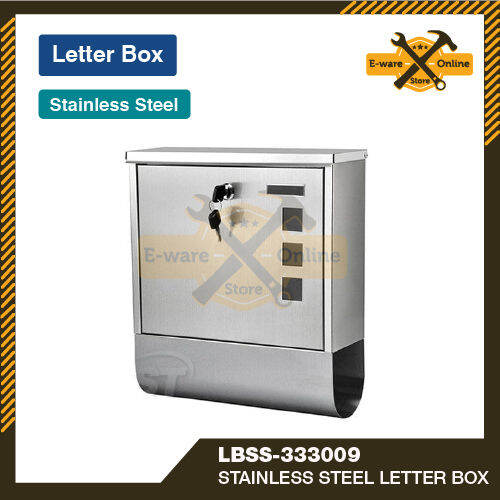 Stainless Steel Letter Box Outdoor Peti Surat Rumah Post Box Mailbox ...