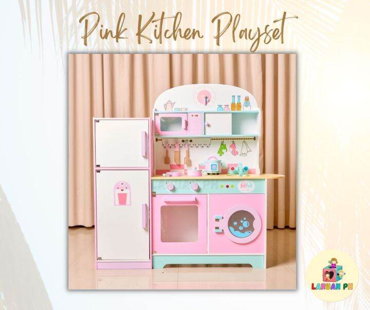 PINK KITCHEN PLAYSET l WOODEN KITCHEN | Lazada PH
