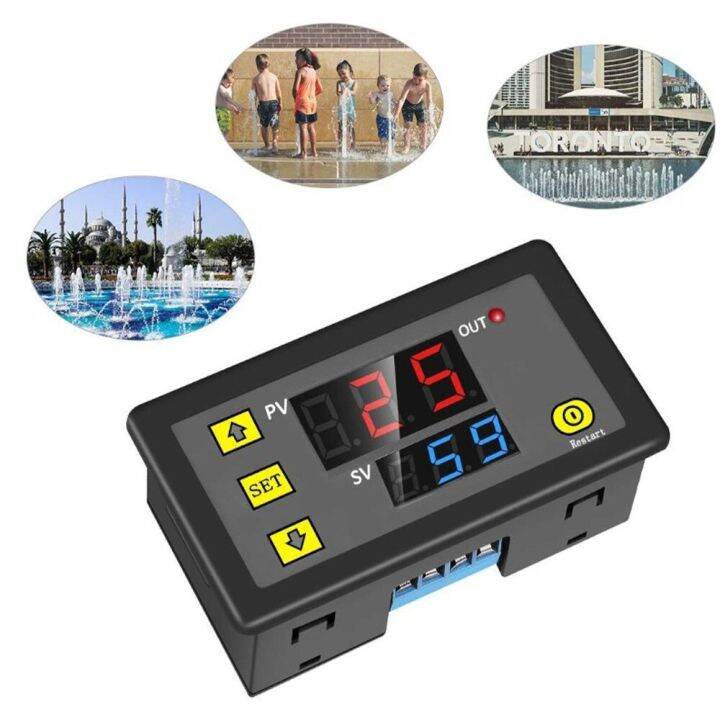 Timer Relay DC 12V 10A Programmable Digital Cycle Delay Switch Module 1500W ON Off Control 0 999 ...