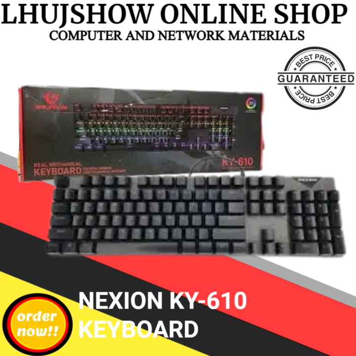 NEXION KY-610 REAL MECHANICAL KEYBOARD, USB WIRED, 20 RUNNING LIGHTING ...