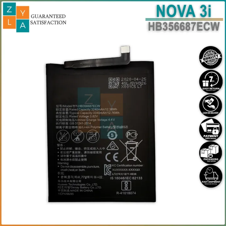 TSJ855 Battery for Original Huawei Nova 3i Model HB356687ECW | Lazada PH
