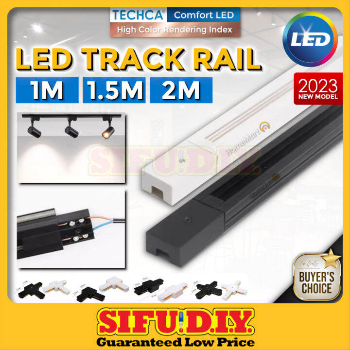 【TRACK RAIL】LED Track Light Rail 1M 1.5M 2M Lampu Track Joint Light L ...