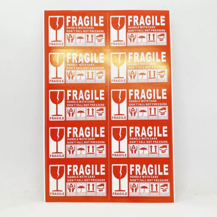 FRAGILE Handle with Care Sticker (9 x 5cm each pcs) 10pcs / Keep DRY ...