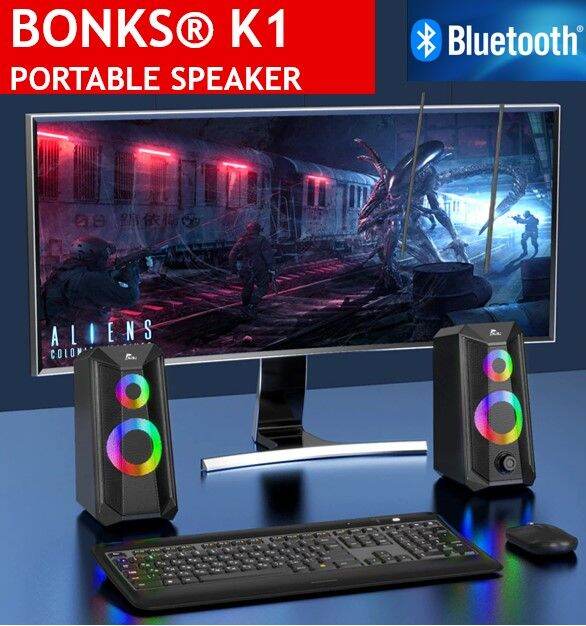 BONKS USB Computer Speakers Deep Bass Sound Box Speaker For PC Laptop ...