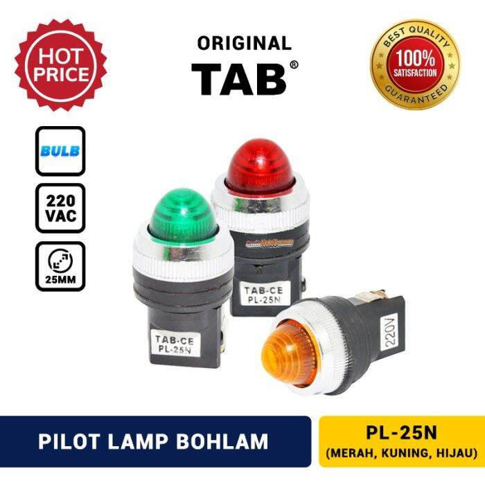 Pilot Lamp Bohlam 25mm 220V AC PL-25N TAB | Lazada Indonesia