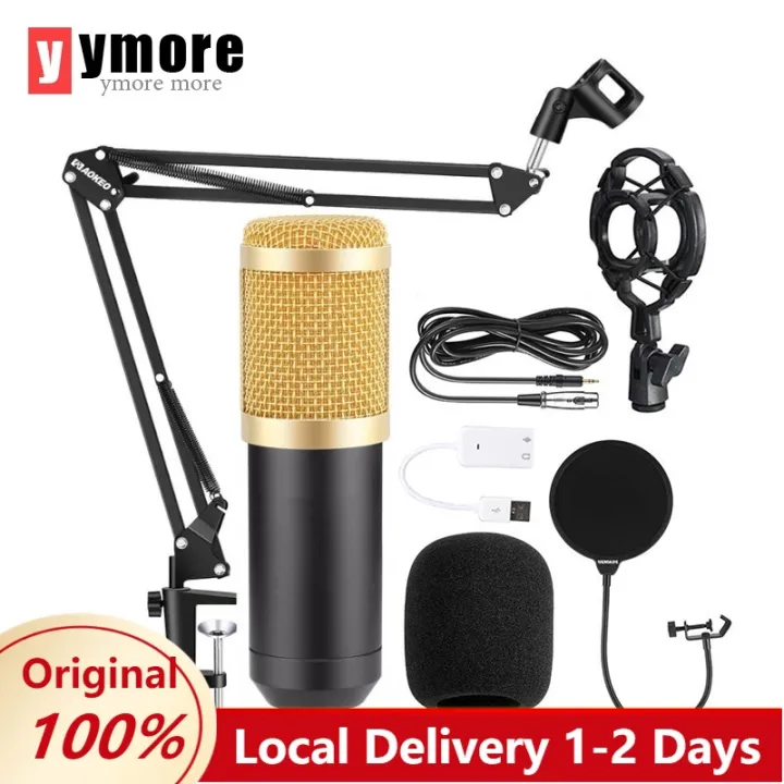 100% Original BM-800 Condenser Microphone Kit With V8 Sound Card for computer/Karaoke Machine ...