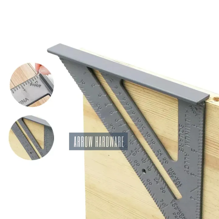 7 Inch Square Triangle Ruler Aluminum Alloy Measuring Ruler Speed ...