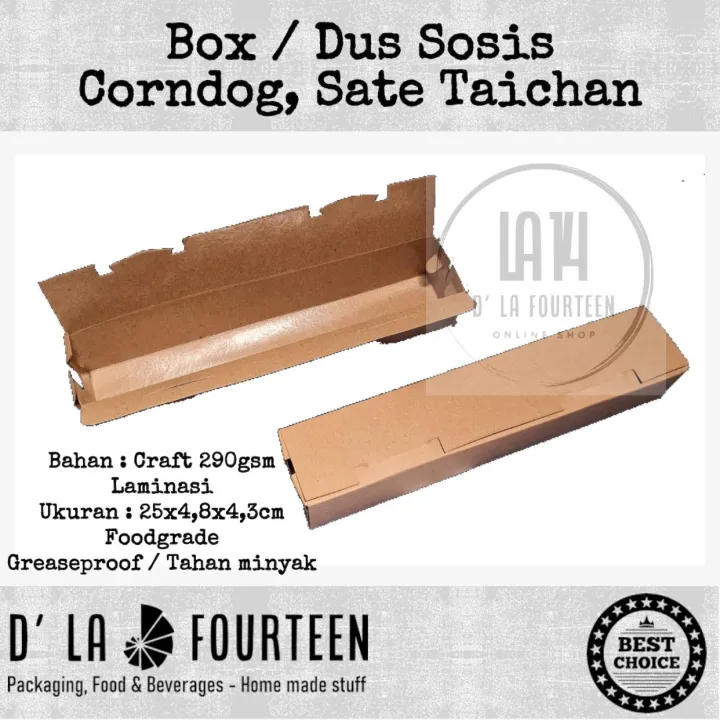 Box Sosis, Box Corndog, Box Taichan CRAFT LAMINASI uk 25x4,8x4,3cm isi ...