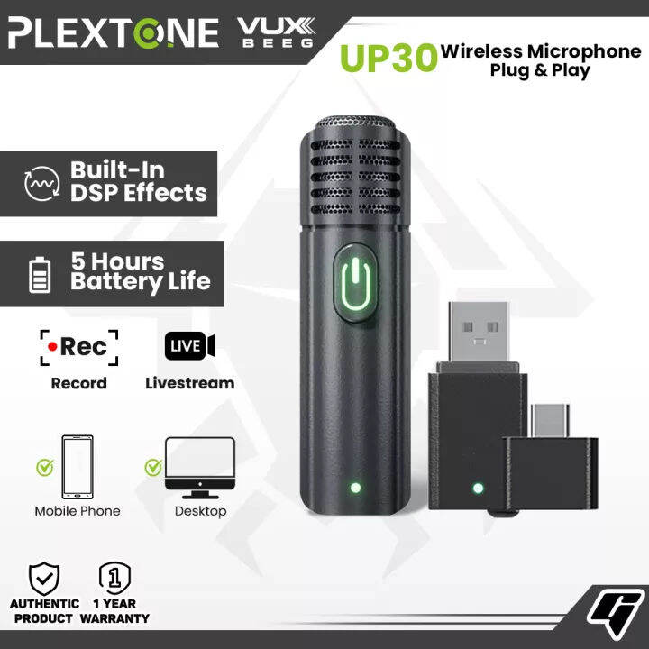 Plextone VUX Beeg UP30 Wireless Microphone Wireless Lapel Mic ...
