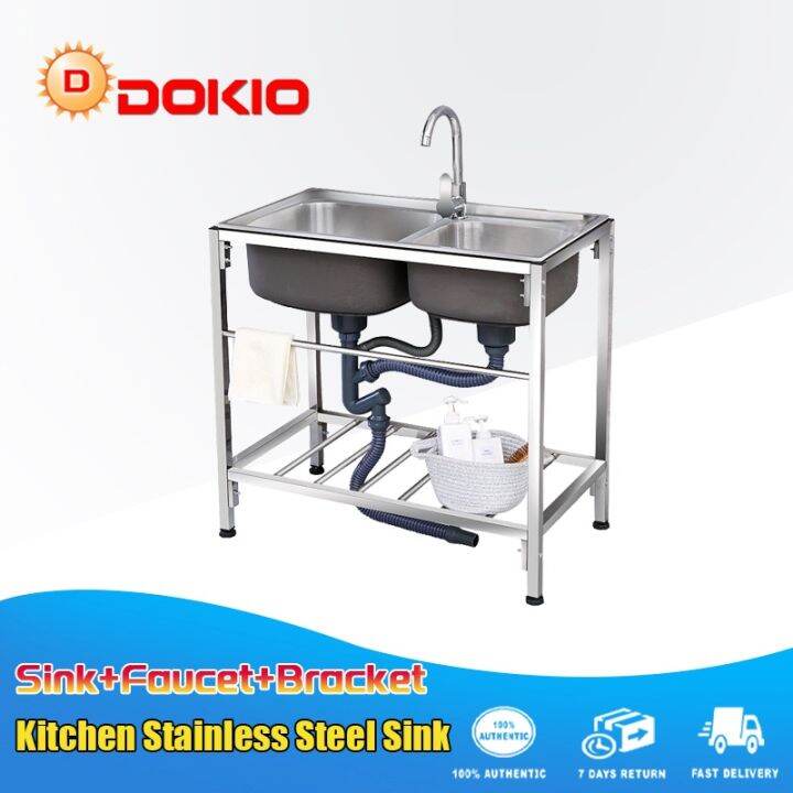 ♚Stainless kitchen Sink Set Sink With Stand Portable Lababo With Faucet ...