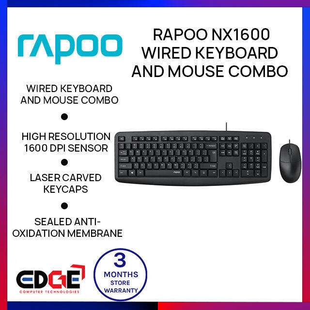 Edge Rapoo Nx1600 Wired Keyboard And Mouse Combo Lazada Ph