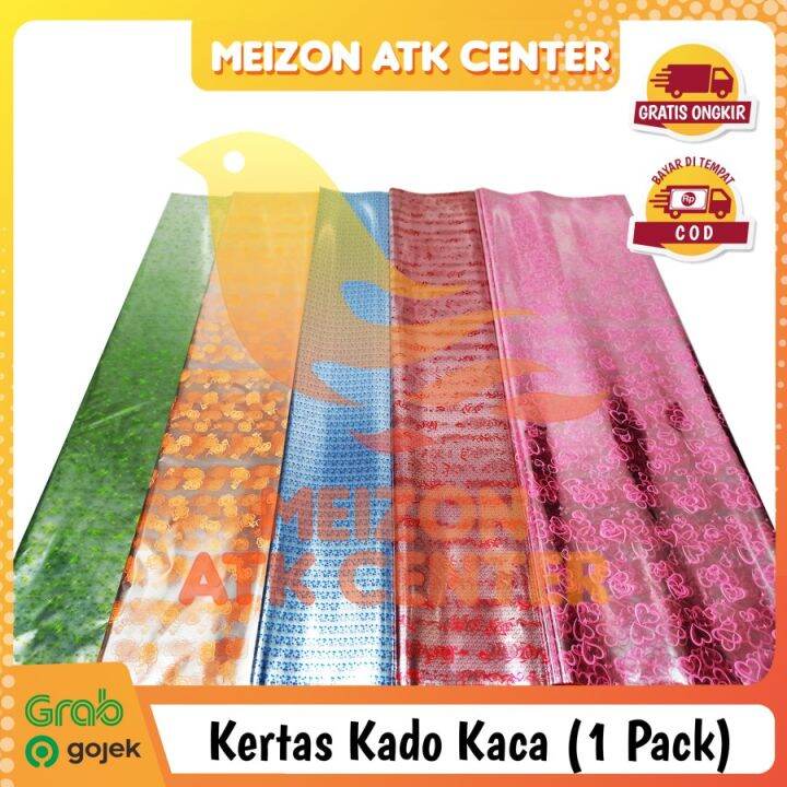 KERTAS KADO KACA PLASTIK BUNGKUS PARCEL [PACK 50 LEMBAR] | Lazada Indonesia