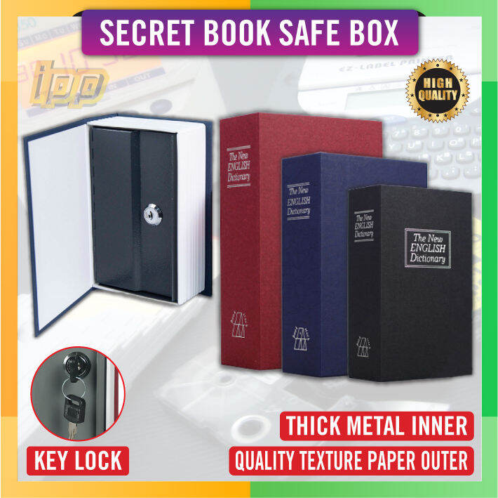 Secret Book Safe Box / Dictionary Metal Book Cash Box / Petty Cash Buku ...