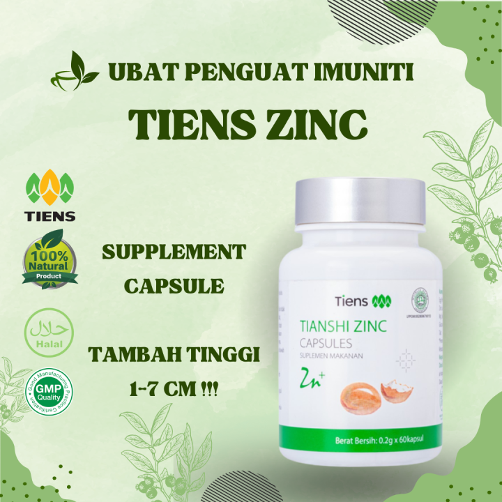 Obat Tinggi Badan Lelaki Originals Tiens Tianshi Zinc Supplement For Men Dengan Vitamin A ...