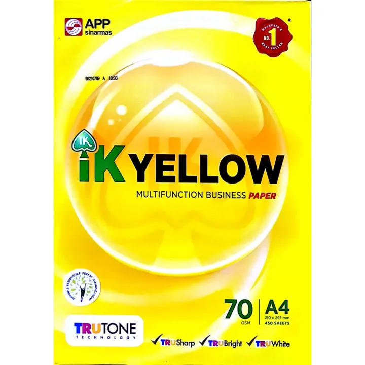 A4 PAPER IK YELLOW 450'S | Lazada