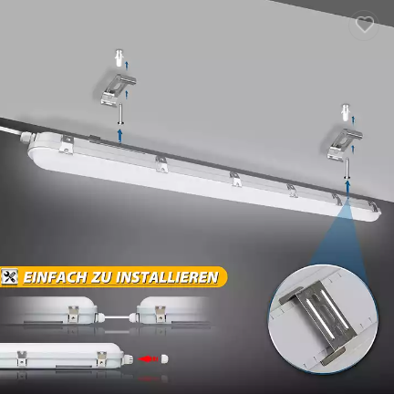 INDUSTRIAL LIGHTS 1200mm double Tube Batten Light 18w T8 dl fluorescent ...