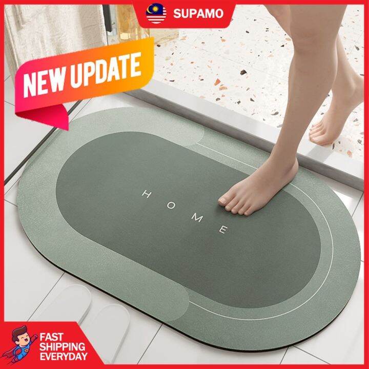 SUPAMO Super Absorbent Diatom Floor Mat Mud Pad Anti Slip Carpet ...