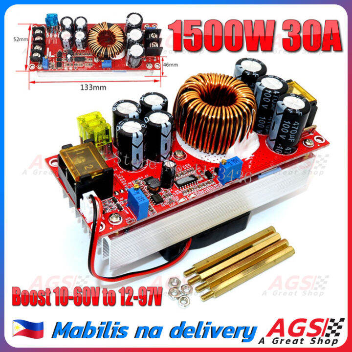 DC-DC Step-up Boost Converter 30A 1500W Constant Current Power Supply LED Driver 10-60V to 12 ...