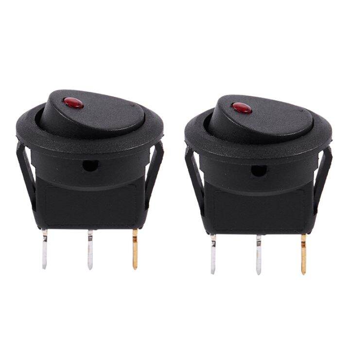 2X 12V LED Inverter Rocking Rocker Switch ROUND SPST ON-OFF for BOAT ...
