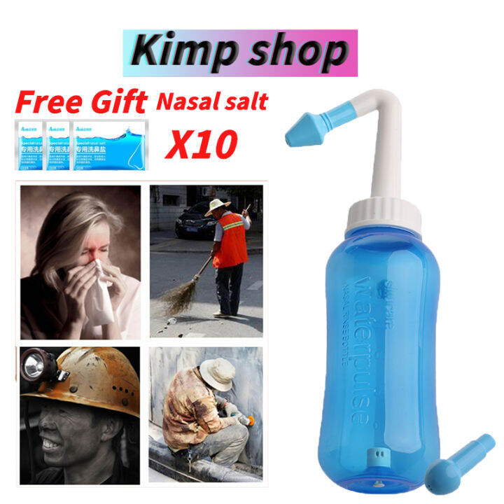 KImp 300ML Nose Cleaner Nasal Irrigator Nasal Wash Neti Pot with Salt ...