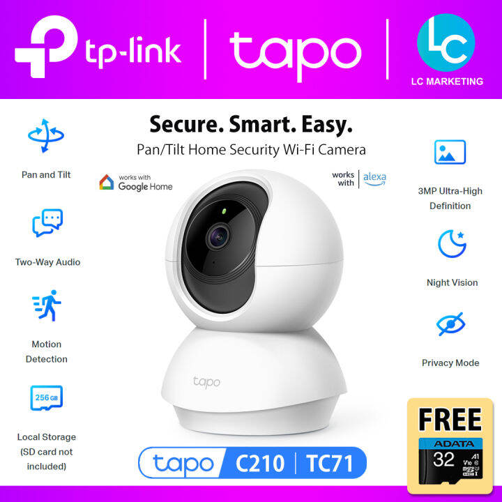 TP-Link Tapo C210 / TC71 3MP Full HD Pan / Tilt Wireless WiFi CCTV Home Security Motion ...